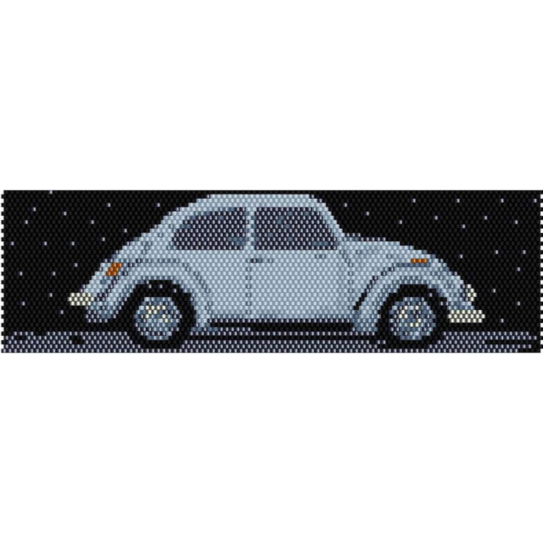 VW Bug Vintage Car Peyote Bead Pattern, Bracelet Cuff, Bookmark, Seed ...