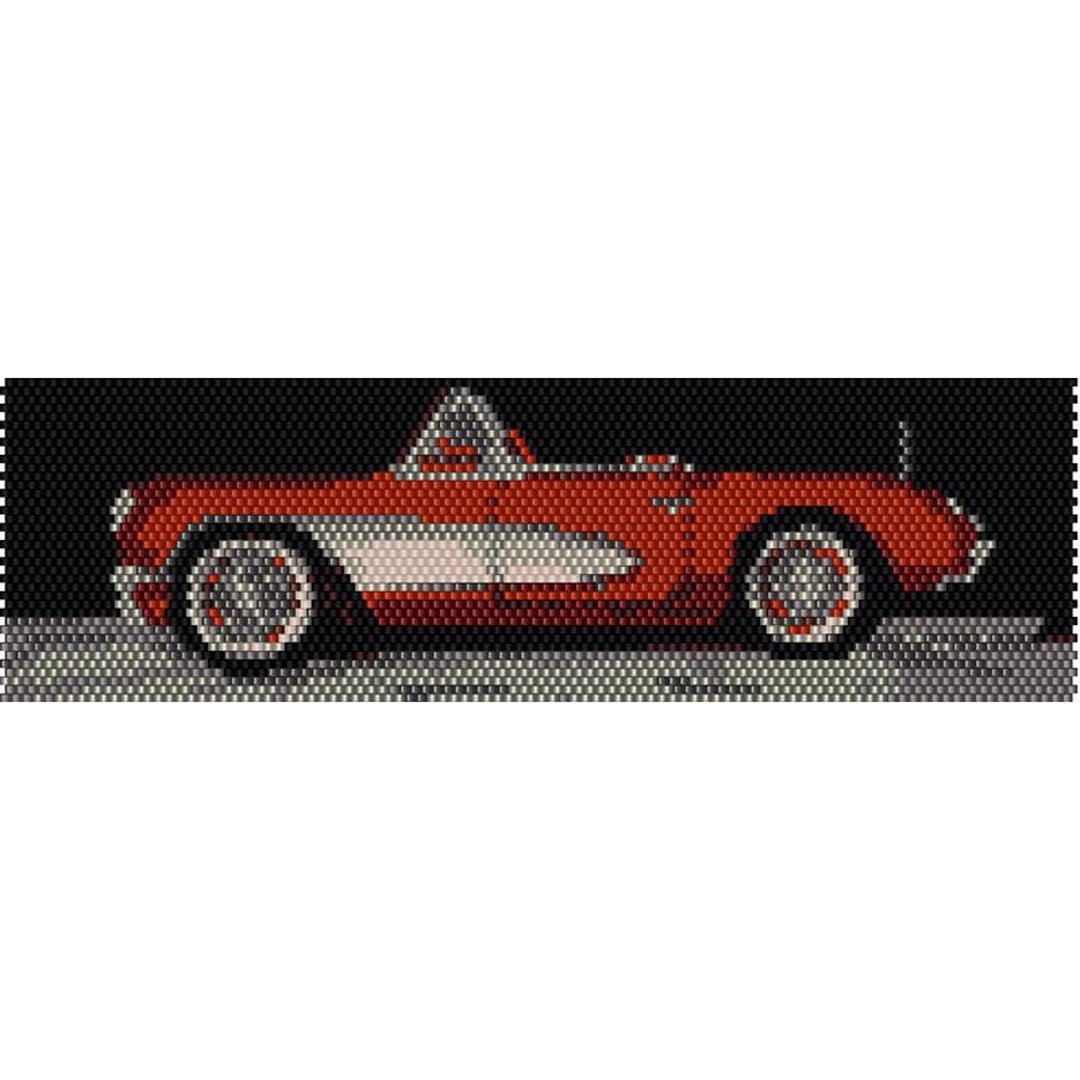 Corvette Vintage Car Peyote Bead Pattern, Bracelet Cuff, Bookmark, Seed ...