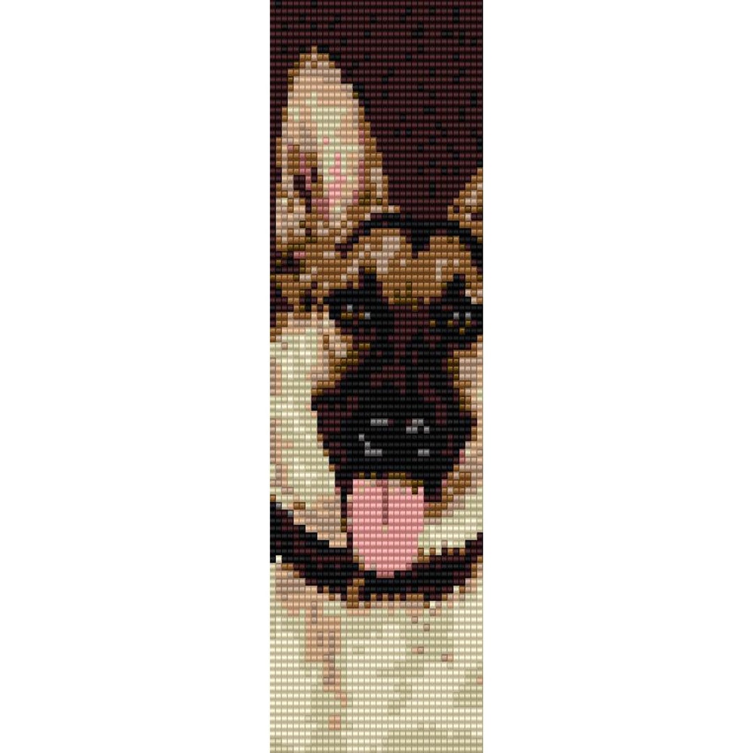 German Shepherd Dog Loom Bead Pattern, Dog Bracelet or Bookmark Pattern ...