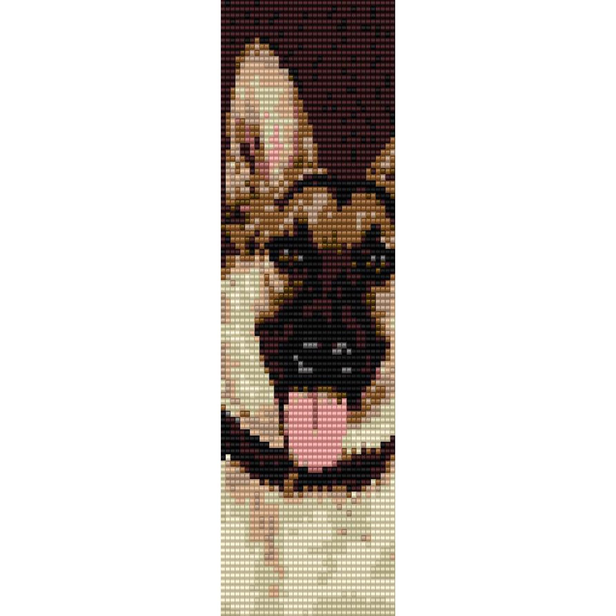 German Shepherd Dog Loom Bead Pattern, Dog Bracelet or Bookmark Pattern ...
