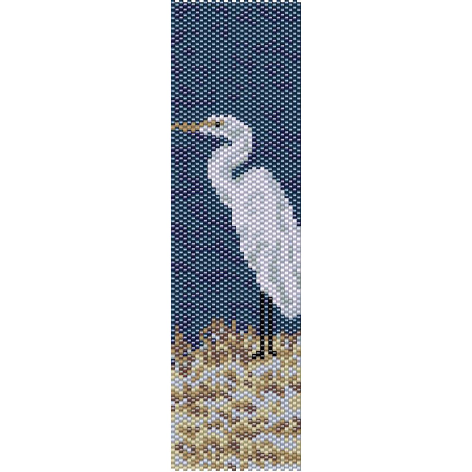 Great Egret Peyote Bead Pattern Bracelet Cuff Bookmark Seed - Etsy