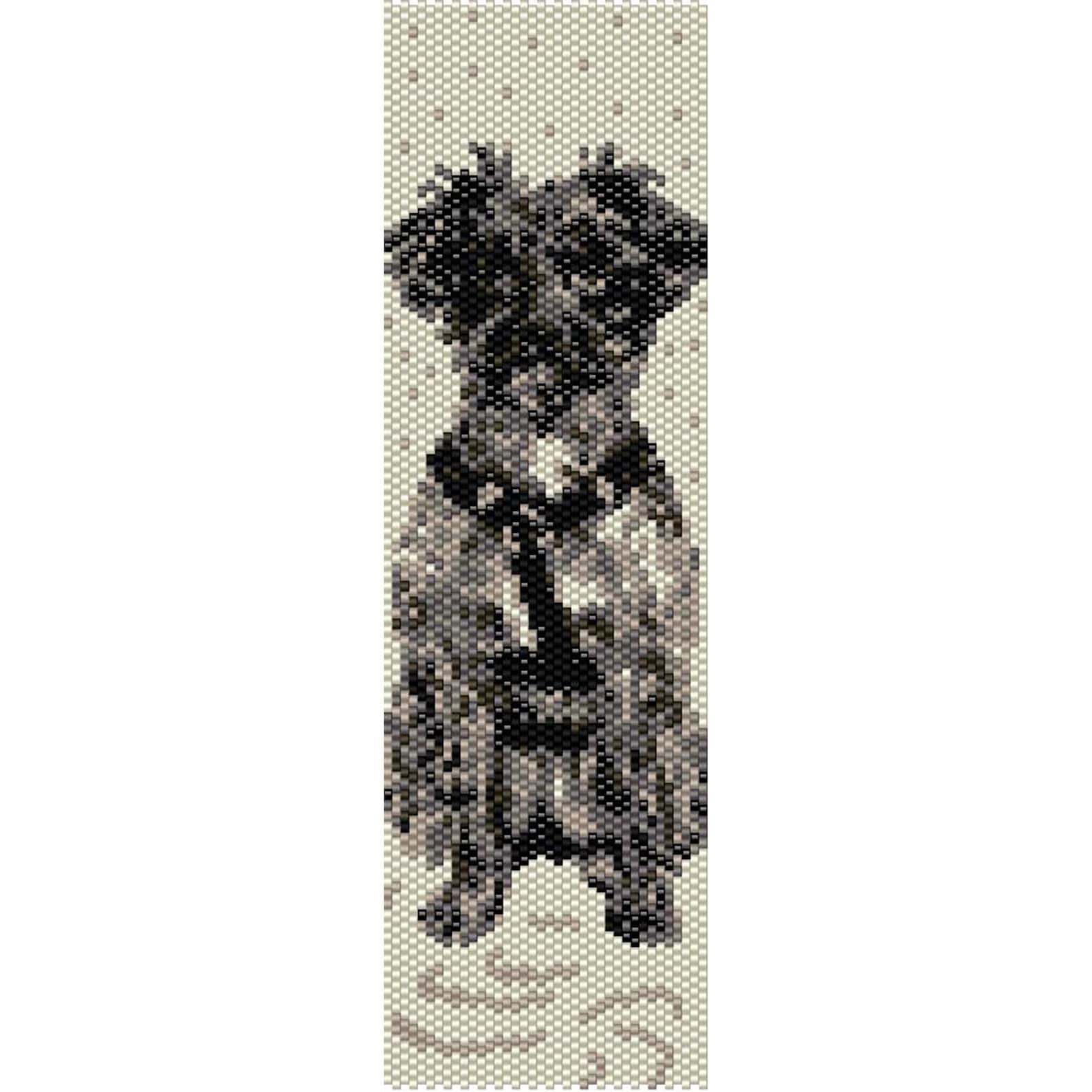 Yorkie Poo Dog Peyote Bead Pattern, Dog Bracelet Cuff, Seed Beading ...