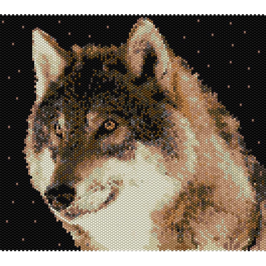 Wolf Tapestry Peyote Bead Pattern, Wall Art Pattern, Seed Beading ...