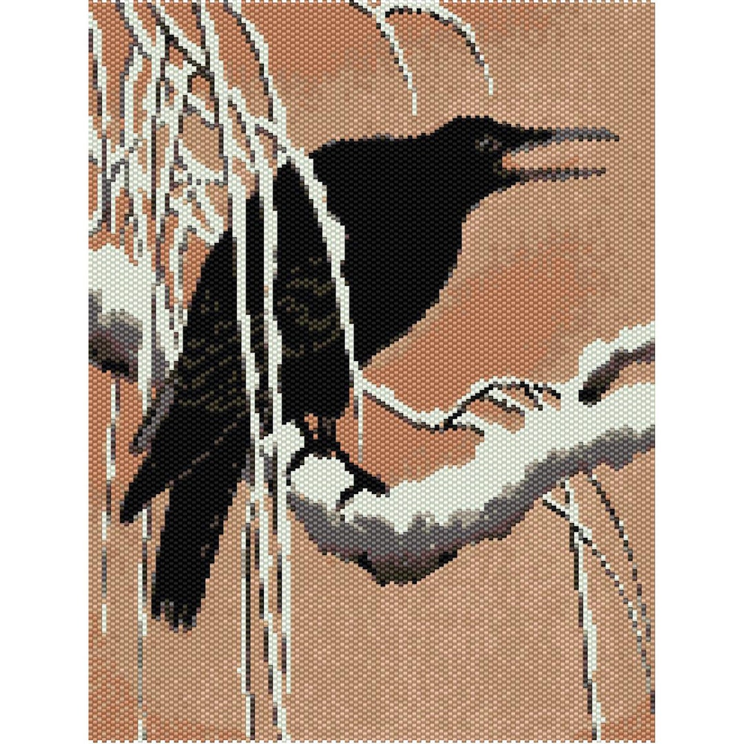 Crow Tapestry Bird Peyote Bead Pattern, Wall Art Pattern, Seed Beading ...