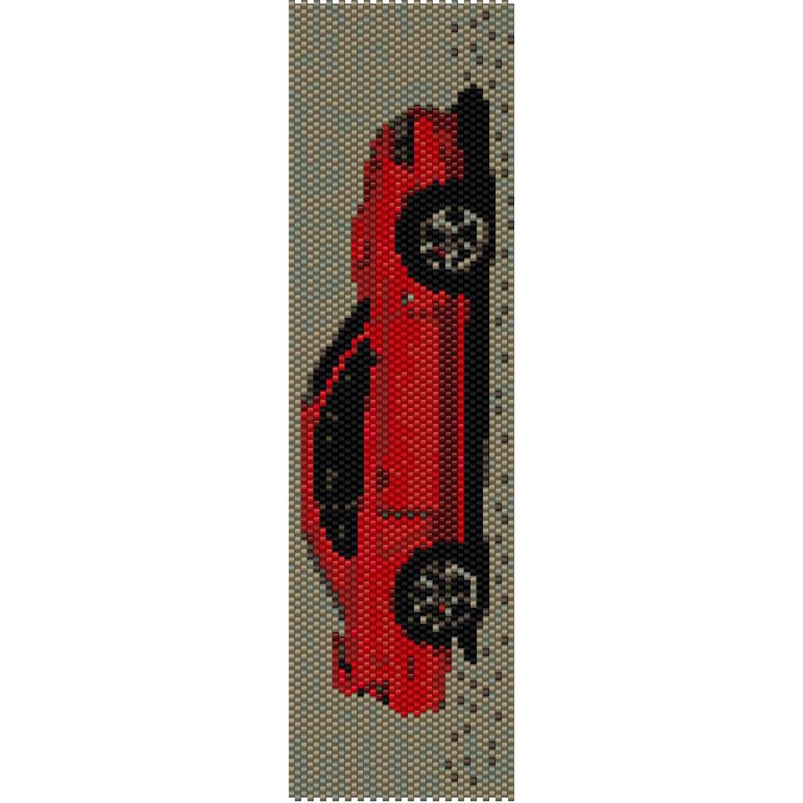 2004 Mustang Car Peyote Bead Pattern, Bracelet Cuff, Bookmark, Seed ...
