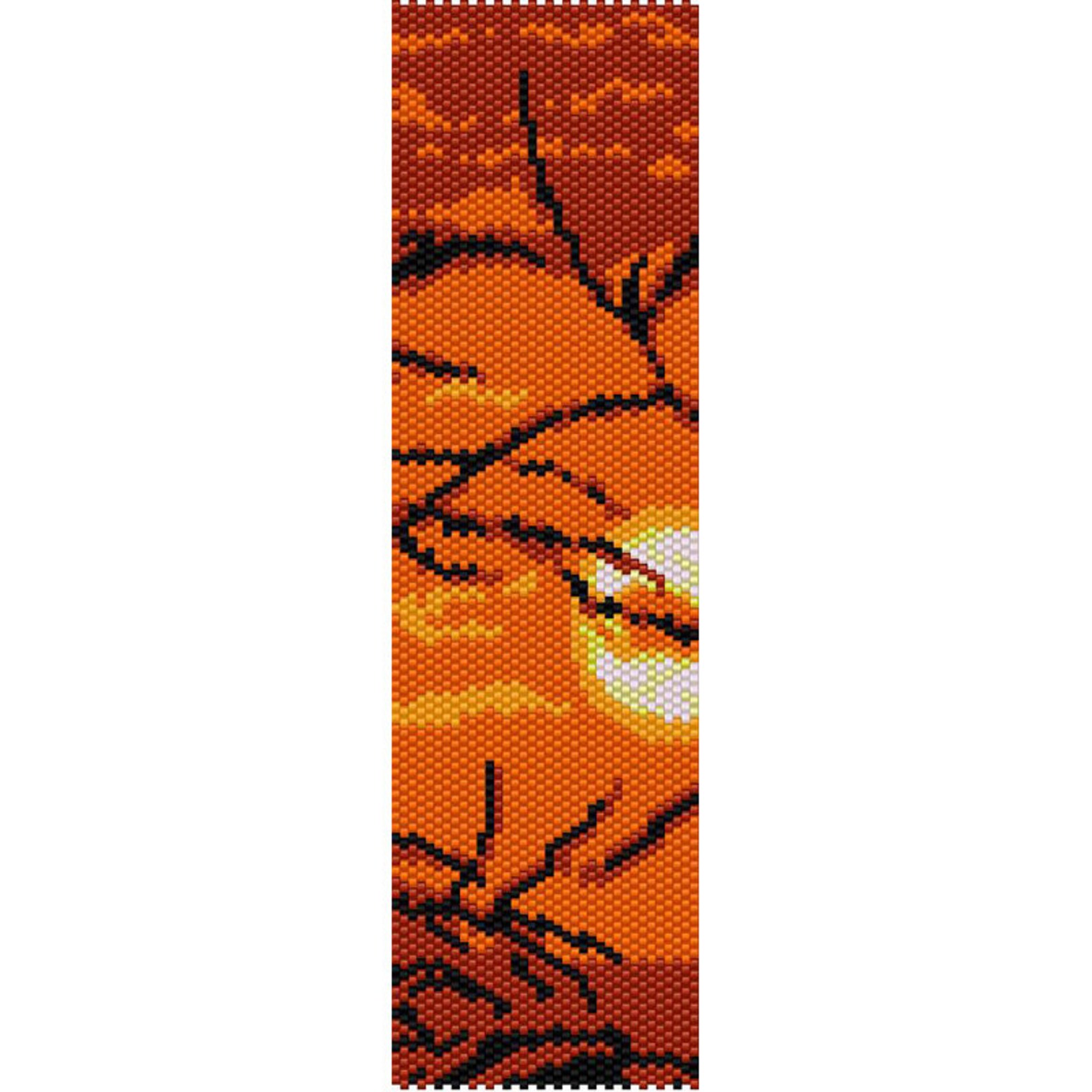 Abstract Sunset Peyote Bead Pattern, Bracelet Cuff, Bookmark, Seed ...