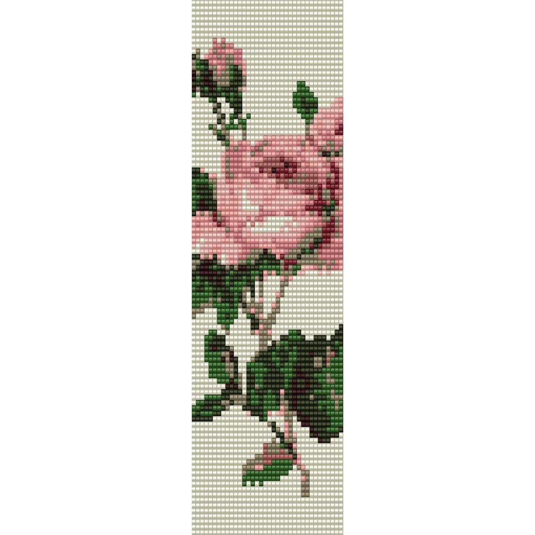 Vintage Rose 4 Loom Bead Pattern, Bracelet Pattern, Bookmark Pattern ...
