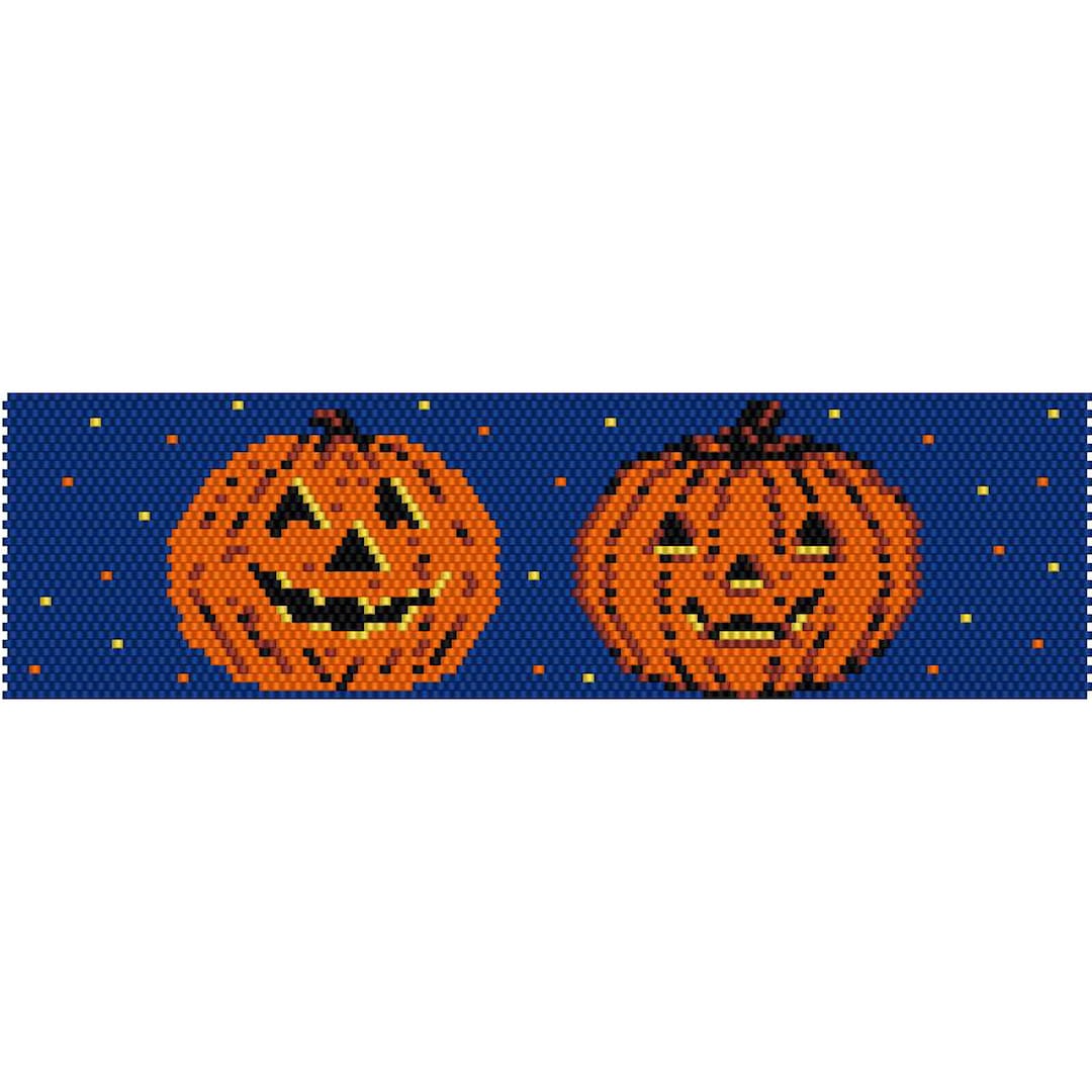Jack O Lanterns Peyote Bead Pattern, Bracelet Pattern, Bookmark Seed ...