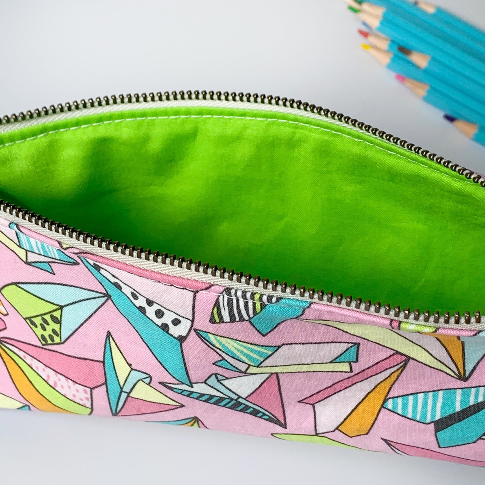 Paper Airplane Pencil Pouch - Etsy