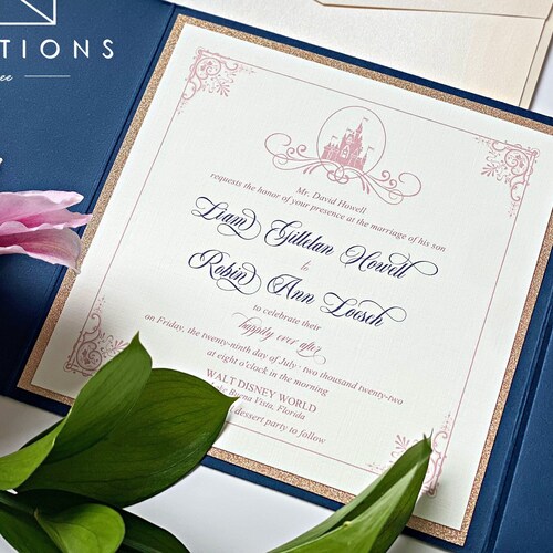Elegant Disney Wedding Invitations Disney Fairy Tale - Etsy