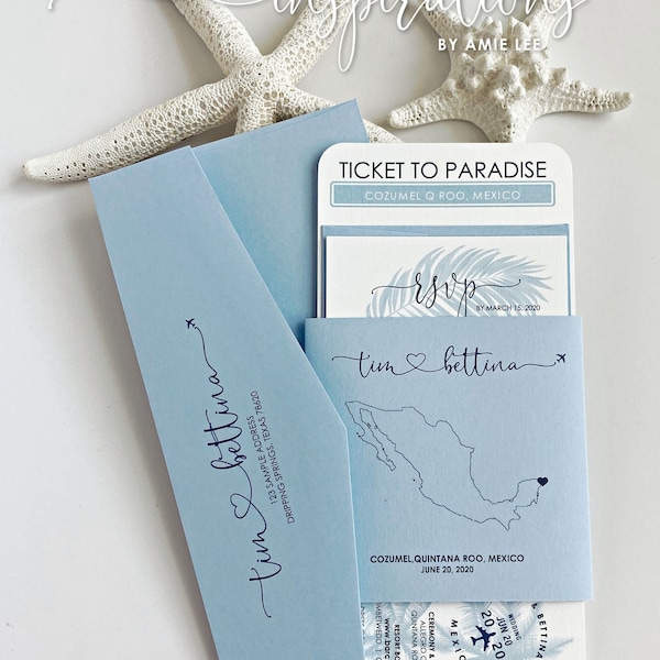 Destination Wedding Invitation Mexico - Etsy