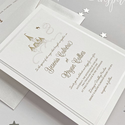 Disney Wedding Invitations Princess Fairy-tale Wedding - Etsy