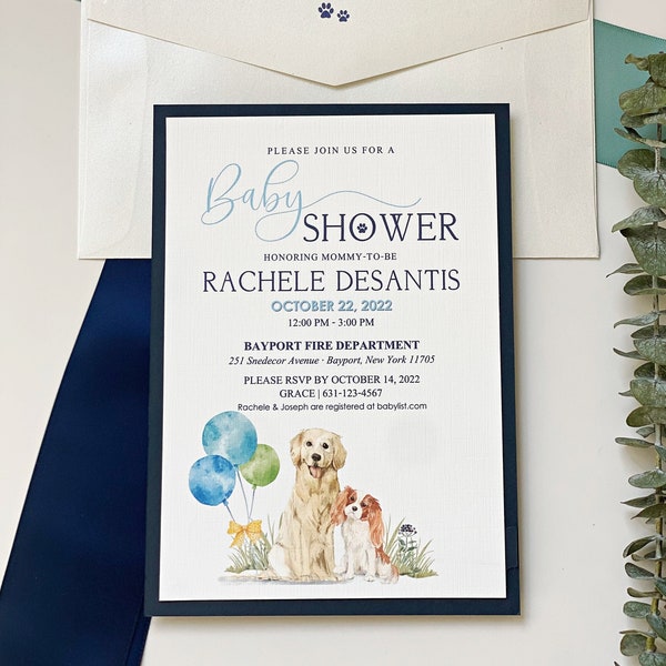 Dog Themed Baby Shower Invitation - Etsy