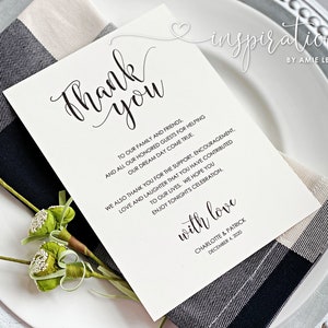 Wedding Reception Table Notes, Wedding Thank You, Note to Guests, Place ...