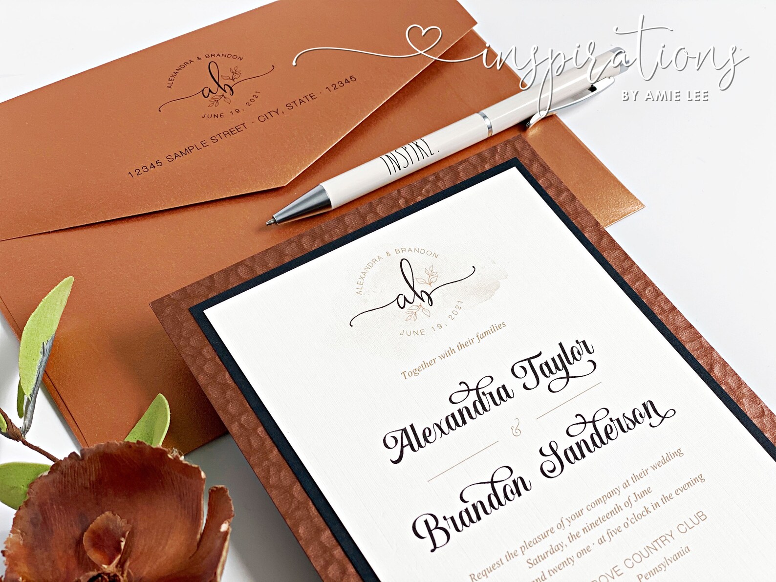 Copper Wedding Invitations Classic Formal Wedding - Etsy