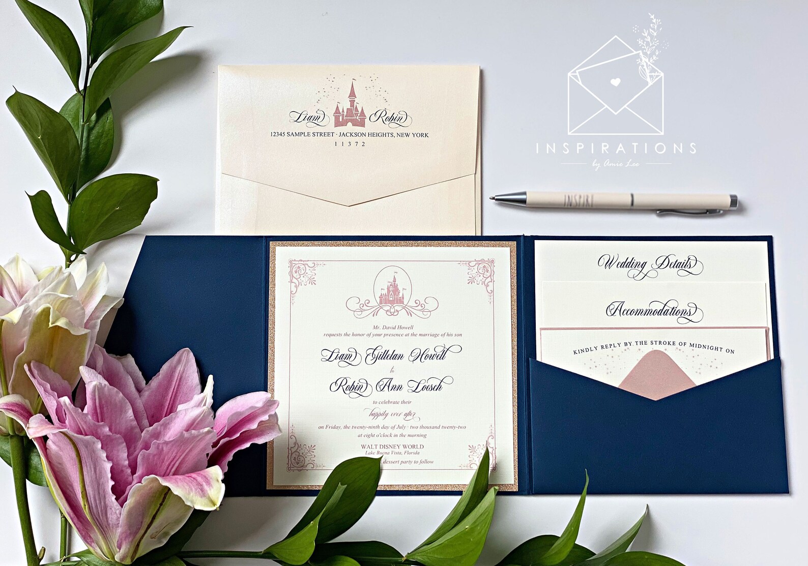 Elegant Disney Wedding Invitations Fairy Tale Wedding Disney - Etsy