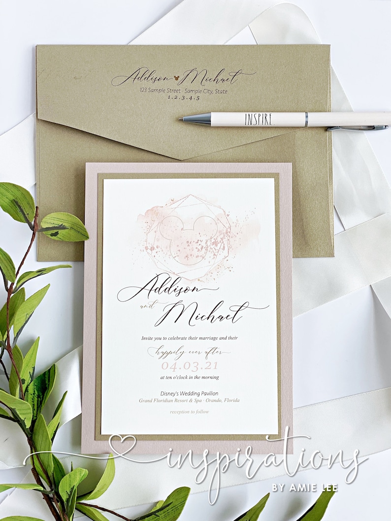 Elegant Disney Wedding Invitation Formal Disney Wedding | Etsy