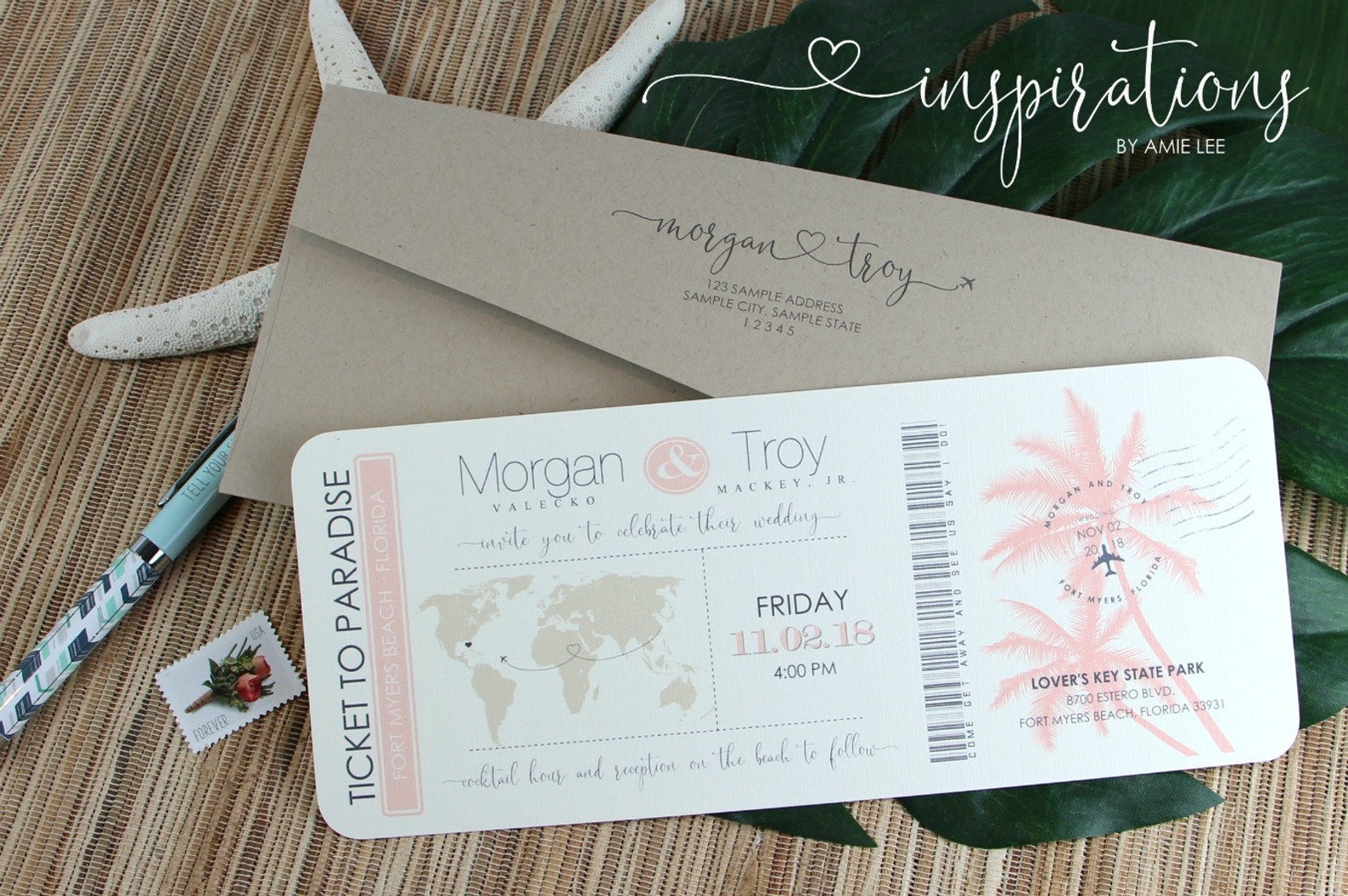 Boarding Pass Wedding Invitations Destination Wedding | Etsy