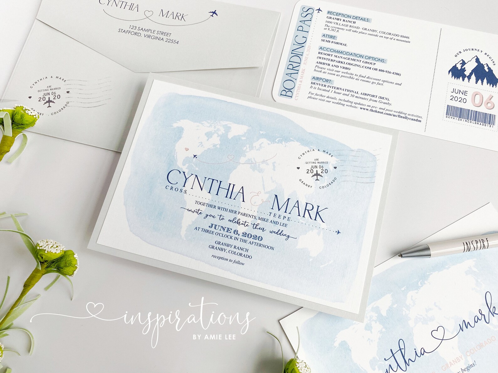 Travel Map Wedding Invitations World Map Invitations Travel - Etsy