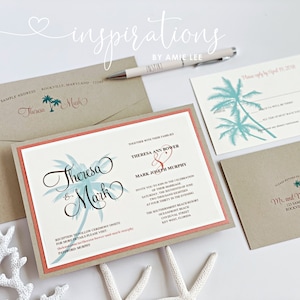 Beach Wedding Invitations, Destination Wedding, Tropical Island Wedding ...
