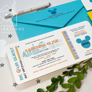 Vintage Disney Ticket, Epcot Ticket Invitation, Bat Mitzvah Invitation ...