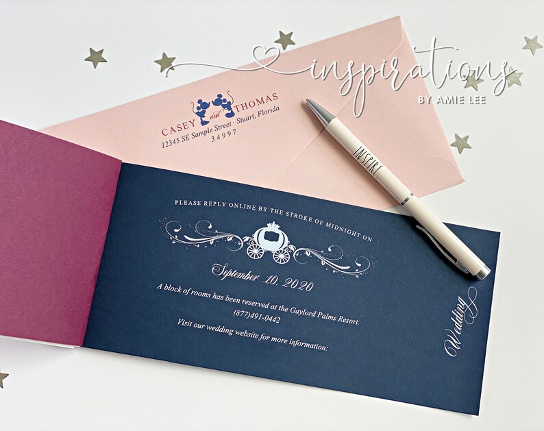 Elegant Disney Wedding Invitations, Fairy Tale Wedding, Disney Ticket ...