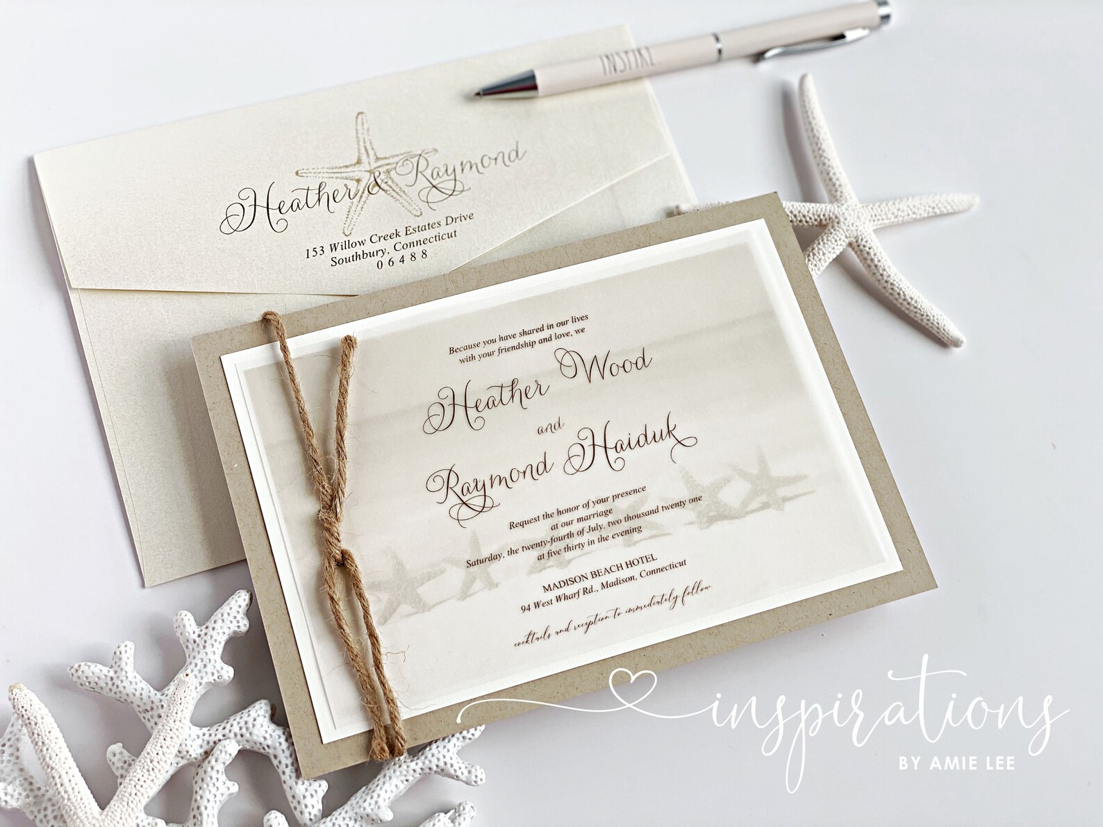 Elegant Beach Wedding Invitations Tropical Island Destination - Etsy