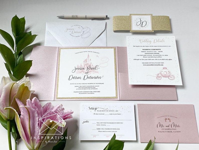 Elegant Disney Wedding Invitations, Fairy Tale Wedding, Disney Wedding ...