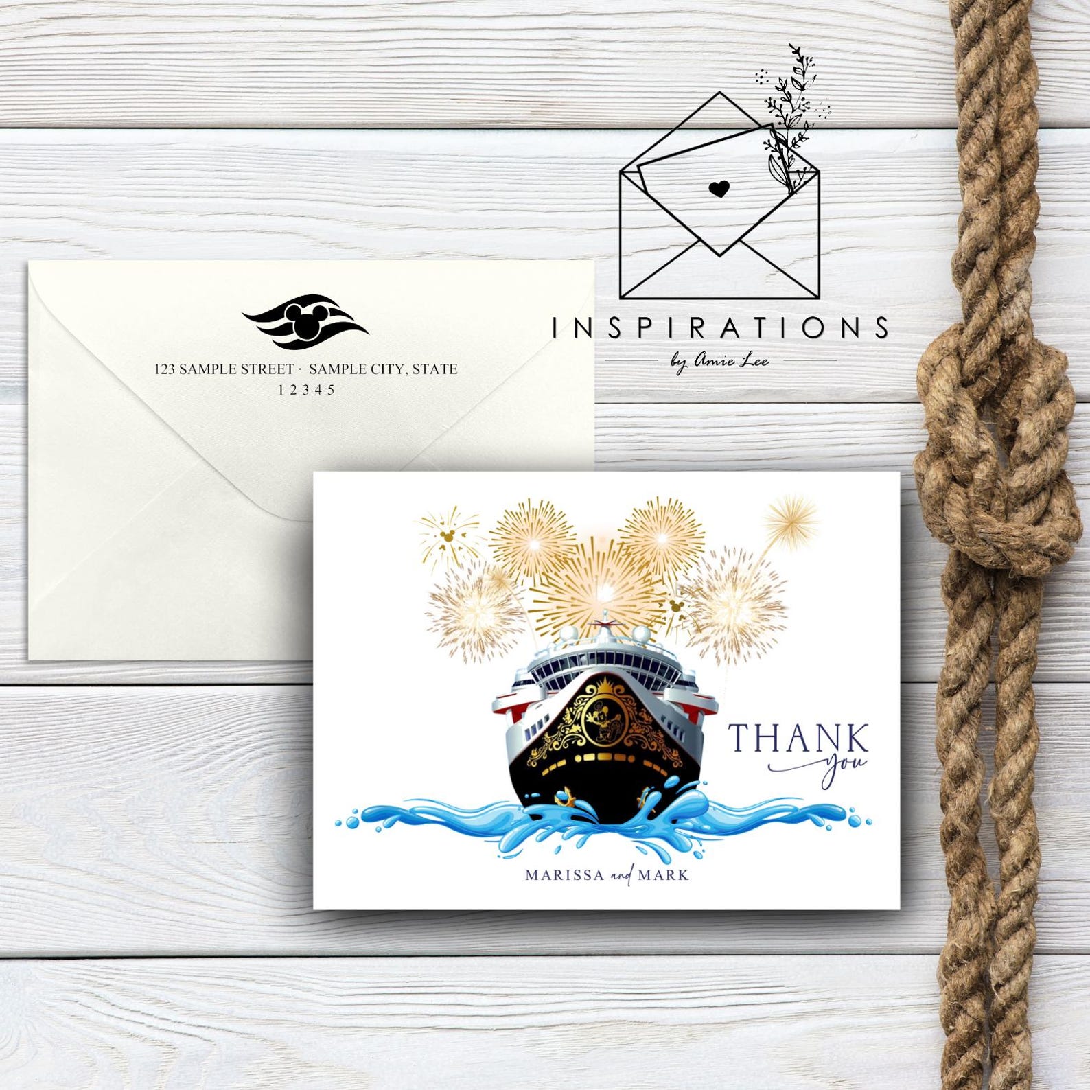 Disney Cruise Thank You Cards, Disney Wedding Cruise, Thank You Cards ...