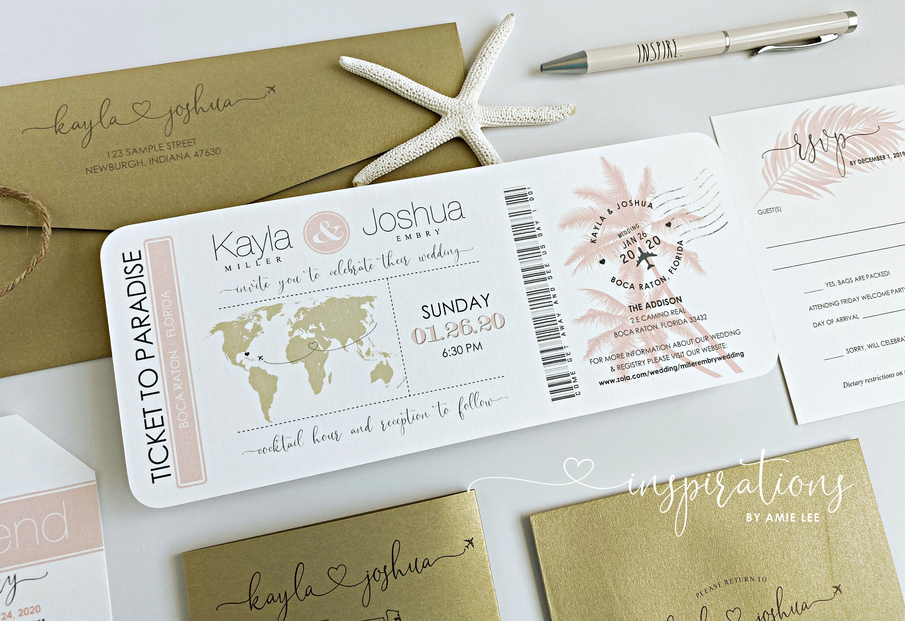 Boarding Pass Wedding Invitations Destination Wedding | Etsy