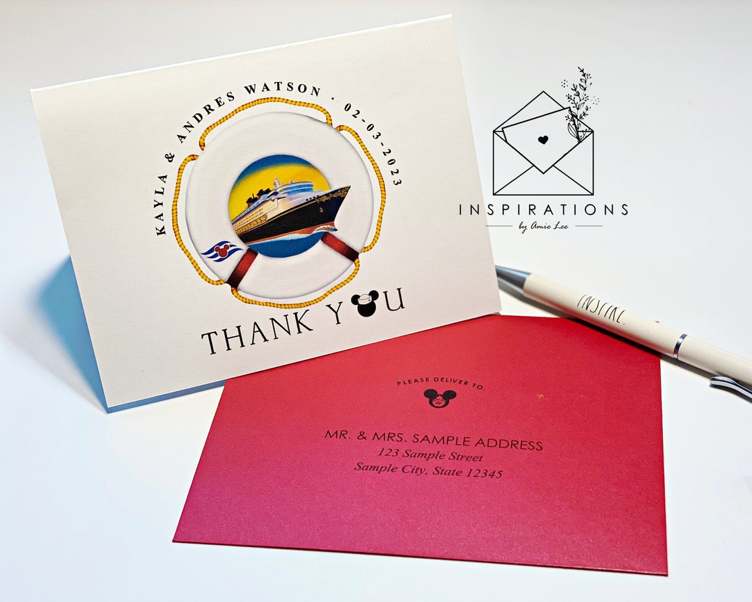 Disney Cruise Thank You Cards, Disney Wedding Cruise, Thank You Cards ...