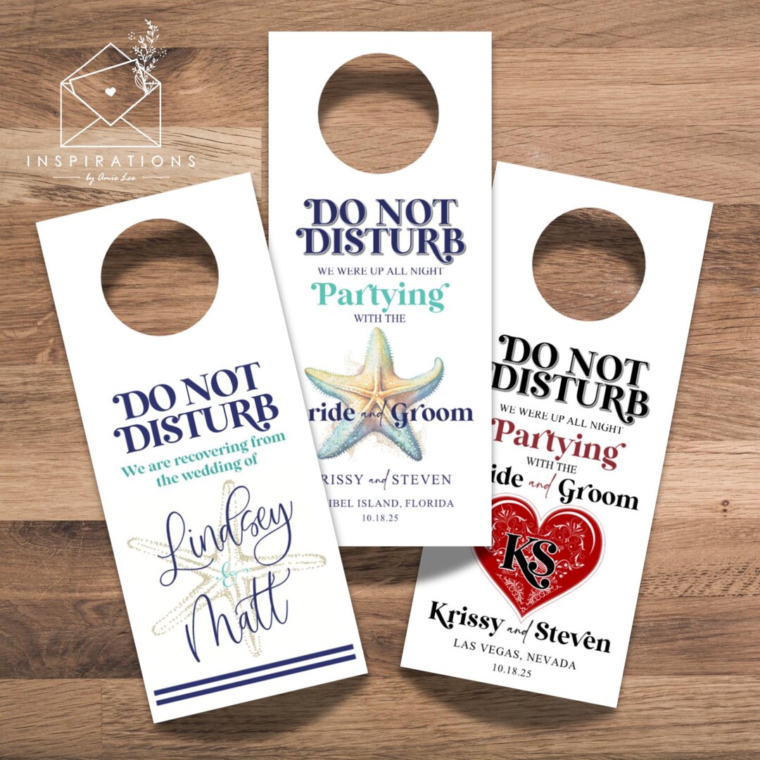 Do Not Disturb Custom Wedding Sign, Hotel Door Hanger, Welcome to Our ...