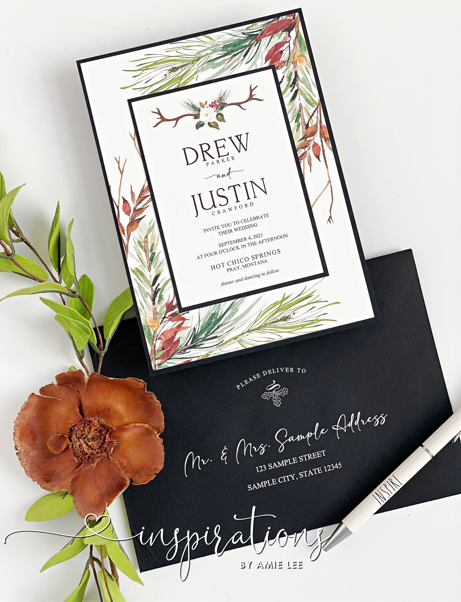 Rustic Forest Wedding Invitations Elegant Woods Wedding - Etsy