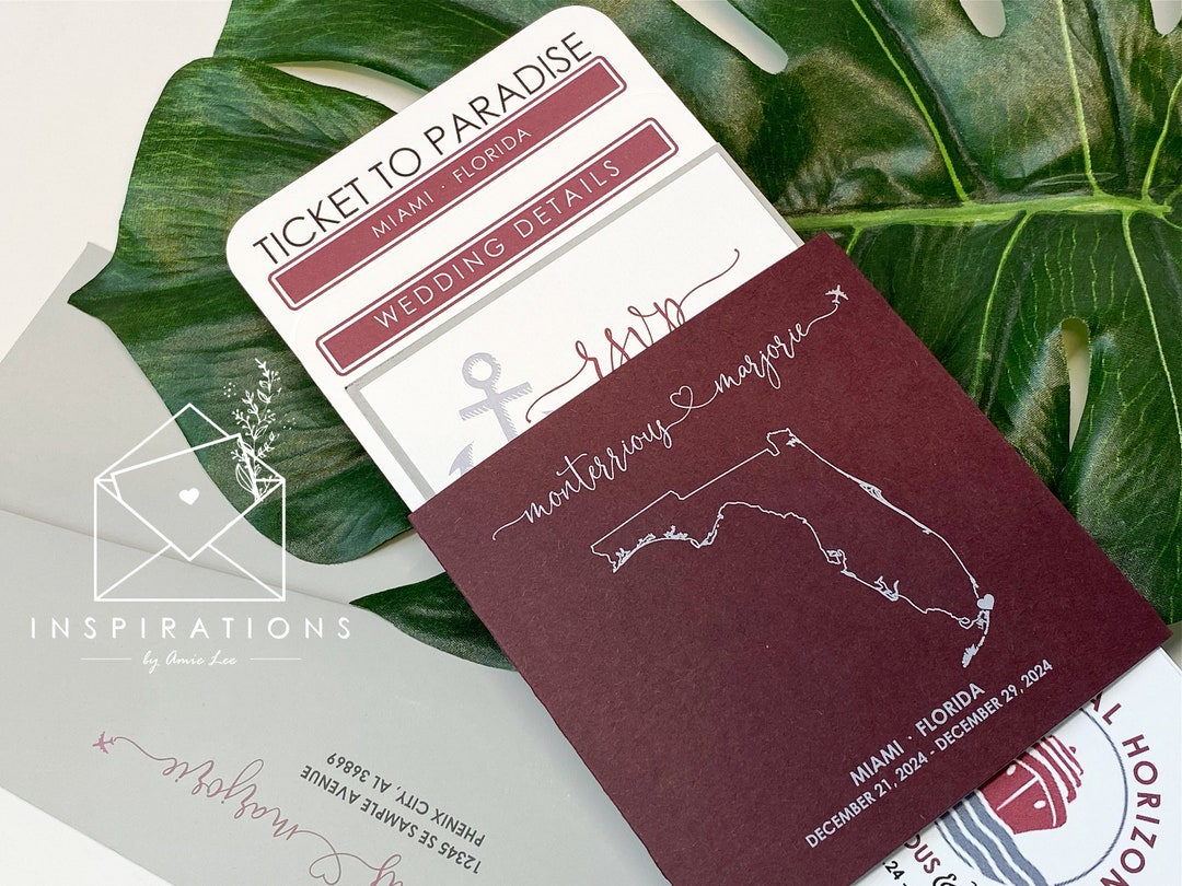 Boarding Pass Wedding Invitations, Destination Wedding, Airplane Ticket ...