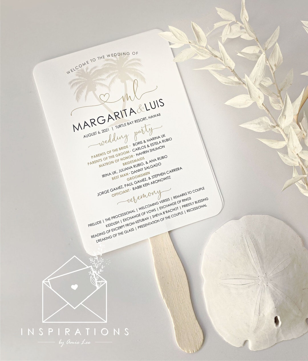 Wedding Program Fans, Ceremony Program Fans, Outdoor Summer Wedding ...