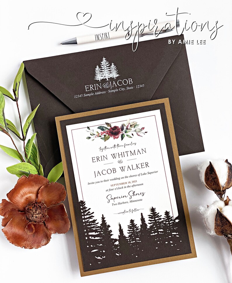 Rustic Forest Wedding Invitations Elegant Woods Wedding - Etsy