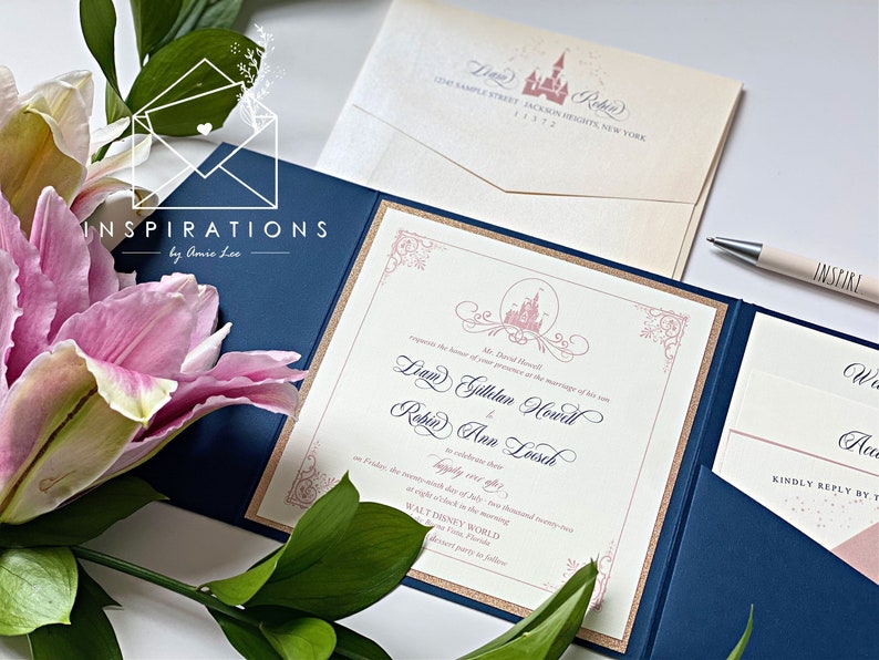Elegant Disney Wedding Invitations Fairy Tale Wedding Disney - Etsy