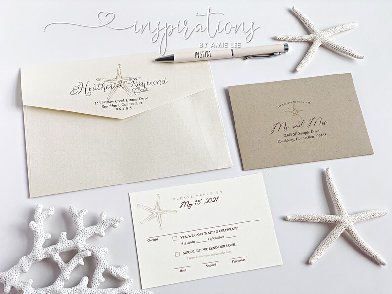 Elegant Beach Wedding Invitations Tropical Island Destination - Etsy
