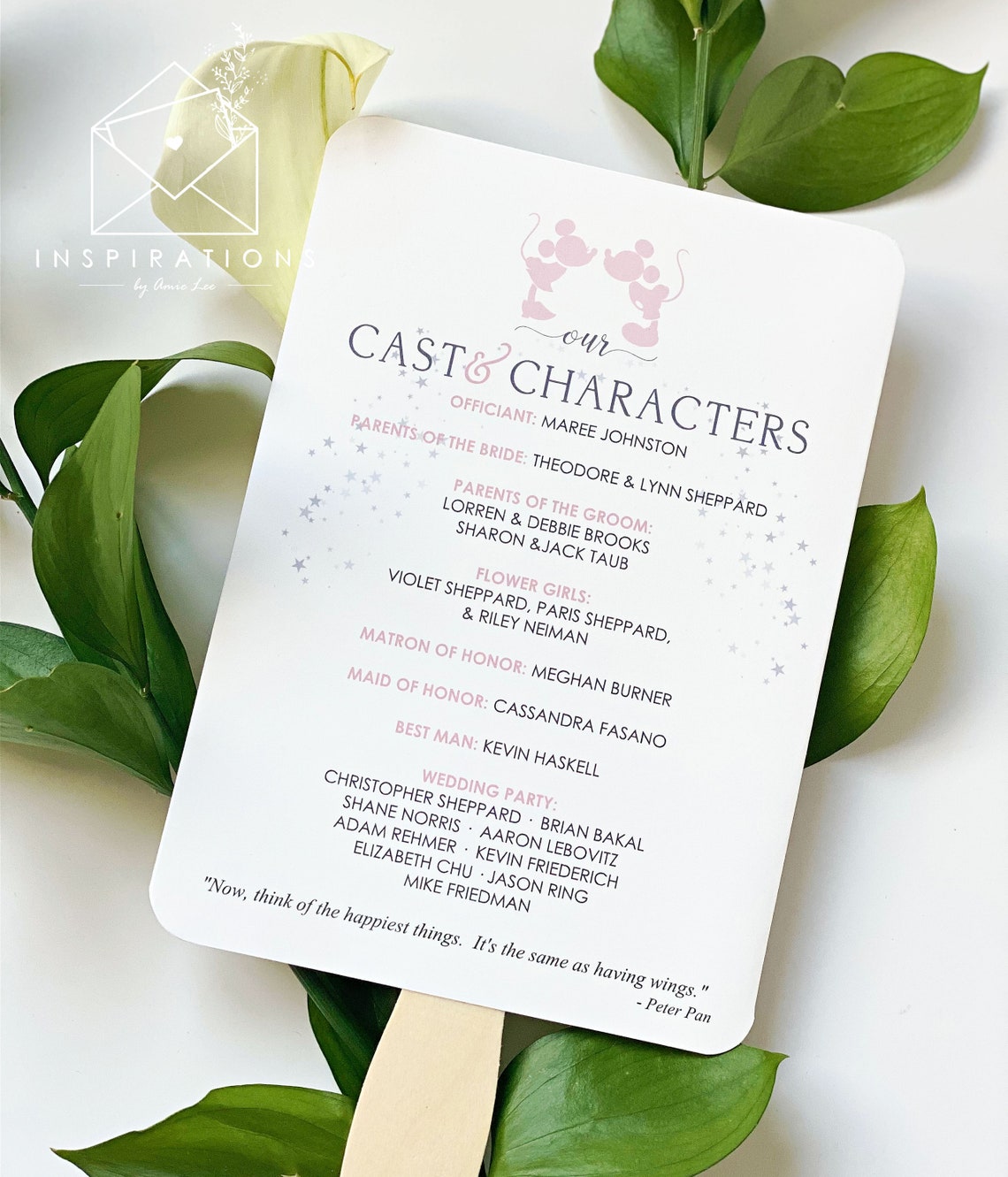 Disney Wedding Programs, Disney Ceremony Program Fans, Fairy Tale ...