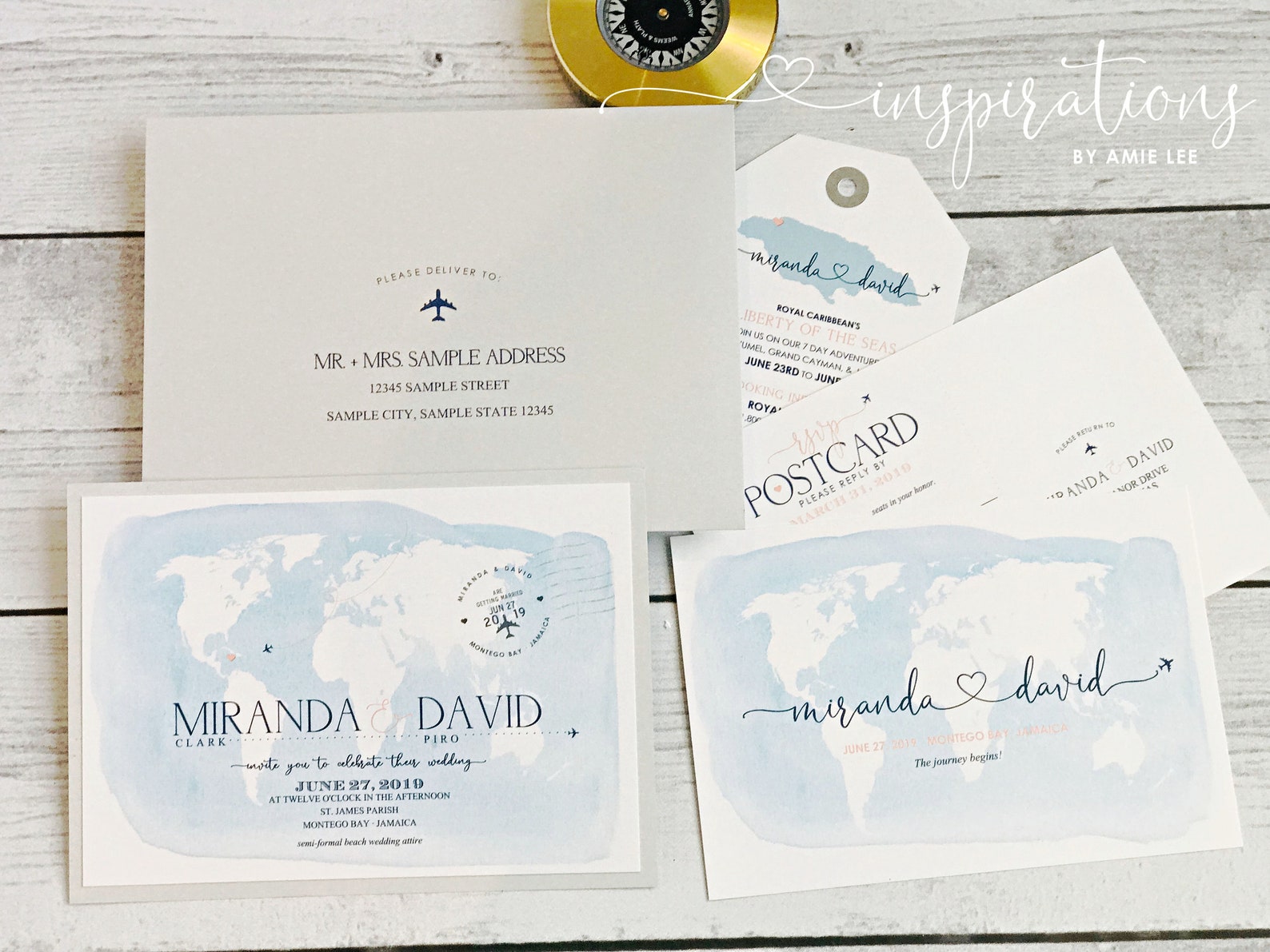 Travel Map Wedding Invitations World Map Invitations Travel - Etsy