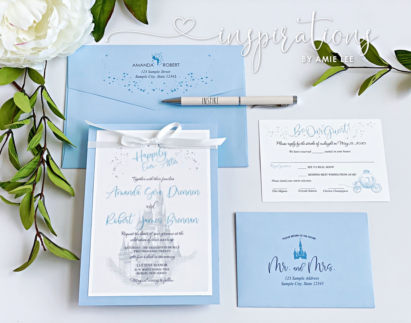 Formal Disney Wedding Invitations Elegant Disney Wedding | Etsy