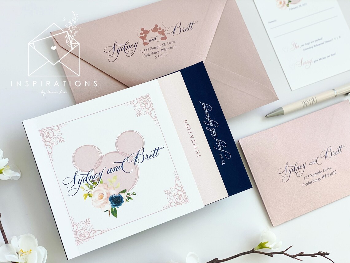 Elegant Disney Wedding Invitations Fairy Tale Wedding - Etsy