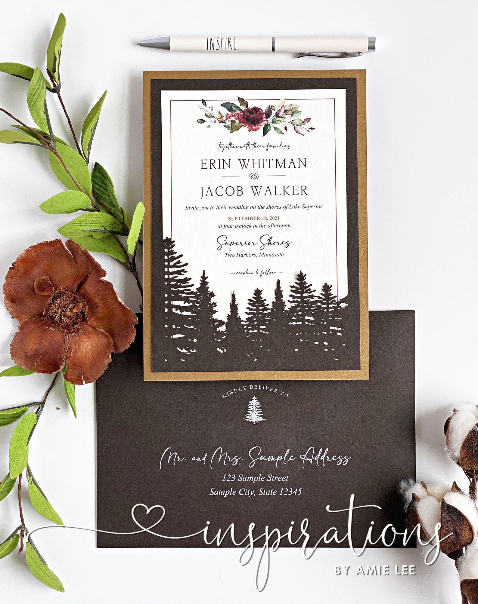 Rustic Forest Wedding Invitations Elegant Woods Wedding - Etsy