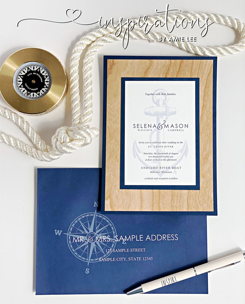 Nautical Wedding Invitations River Boat Wedding Lake - Etsy