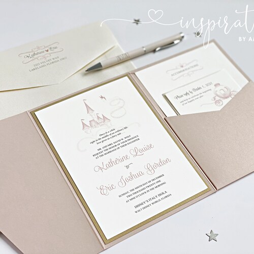 Disney Wedding Invitations Princess Fairy-tale Wedding - Etsy