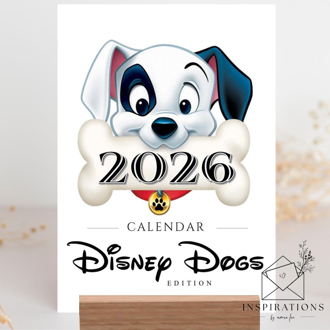 Desk Calendar, Disney Theme, Disney Dogs, Calendar With Wooden Stand ...