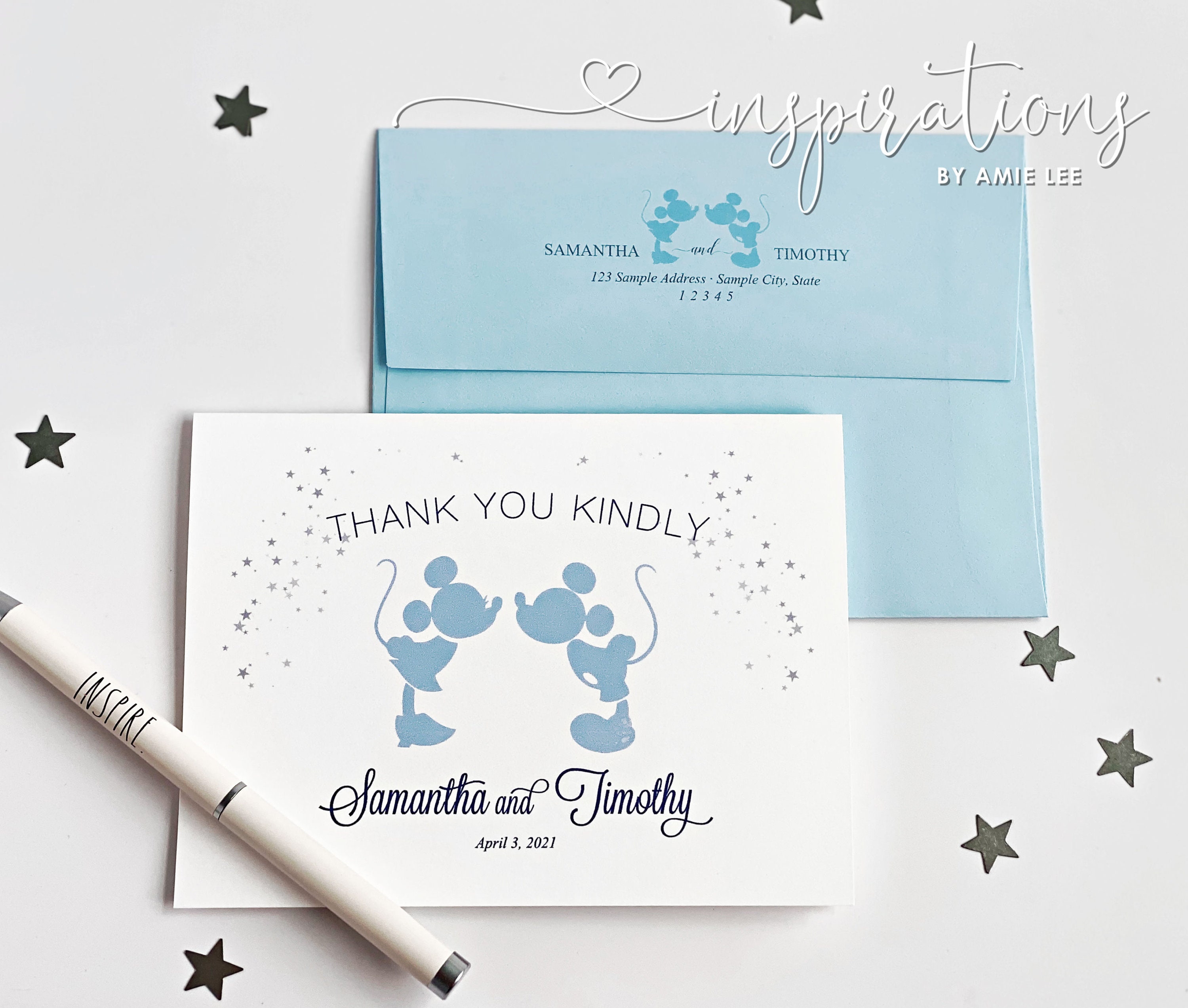 Disney Wedding Thank You Cards Disney Wedding Thank You | Etsy