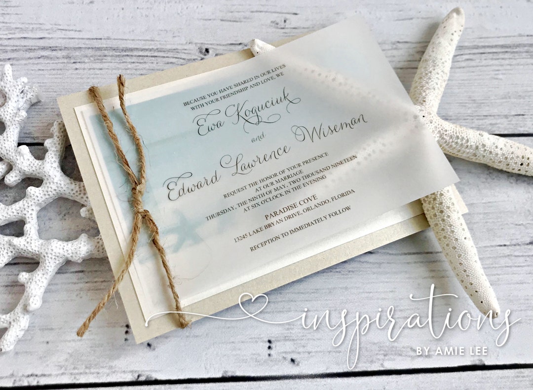 Elegant Beach Wedding Invitations, Coastal Wedding Invitations ...