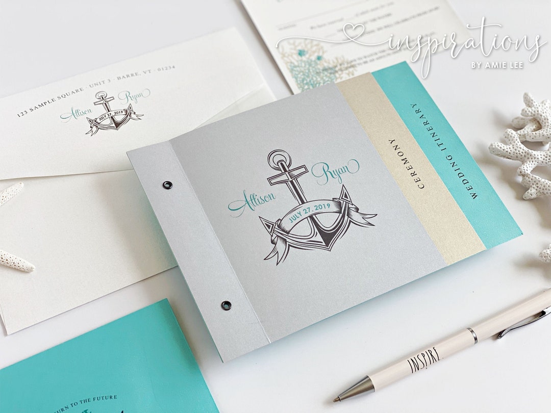 Nautical Wedding Invitations, Destination Wedding, Booklet Invites ...