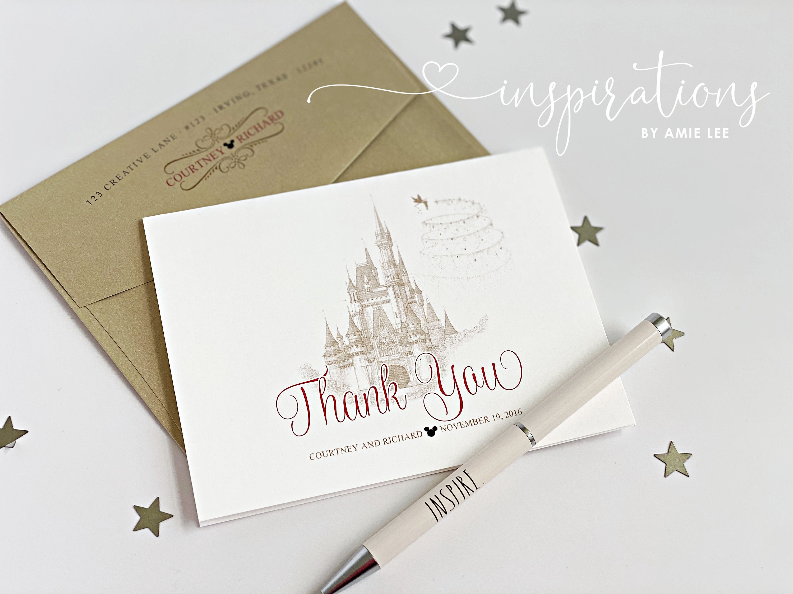 Disney Thank You Cards Wedding Thank You Cards Disney | Etsy